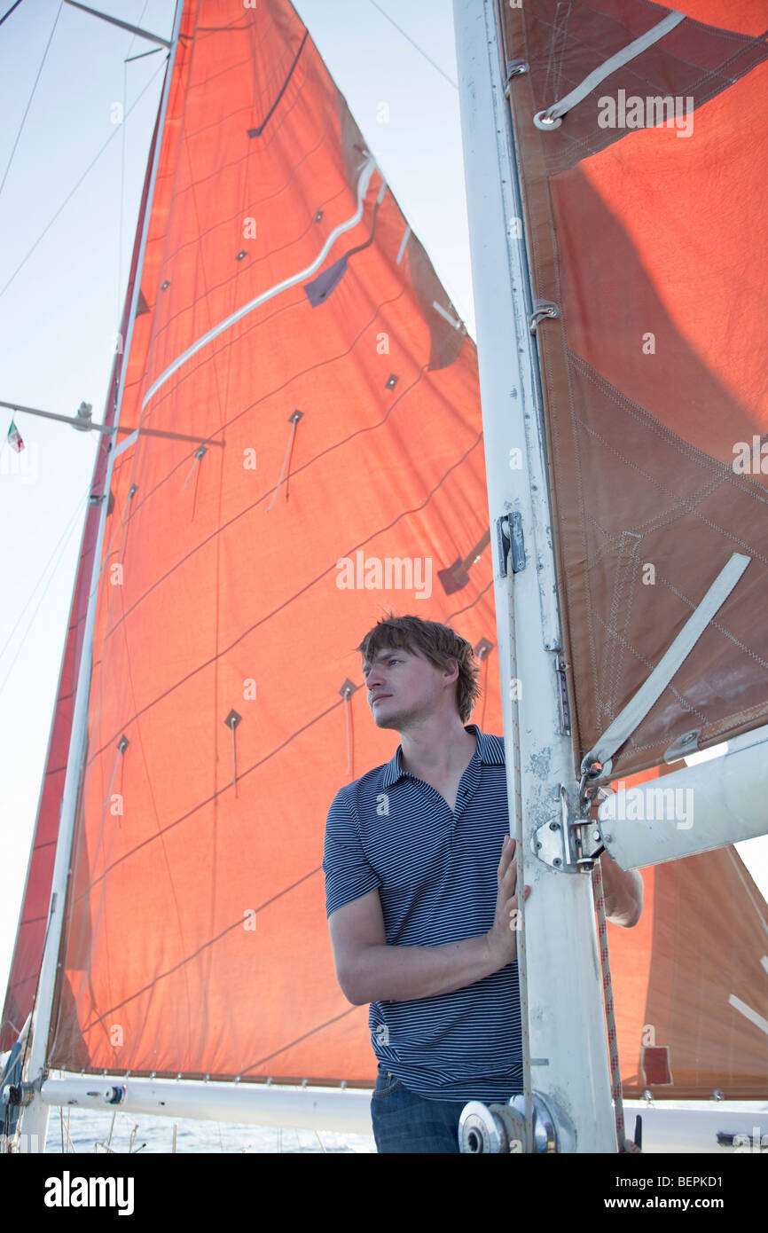 Watching man boat hi-res stock photography and images - Alamy