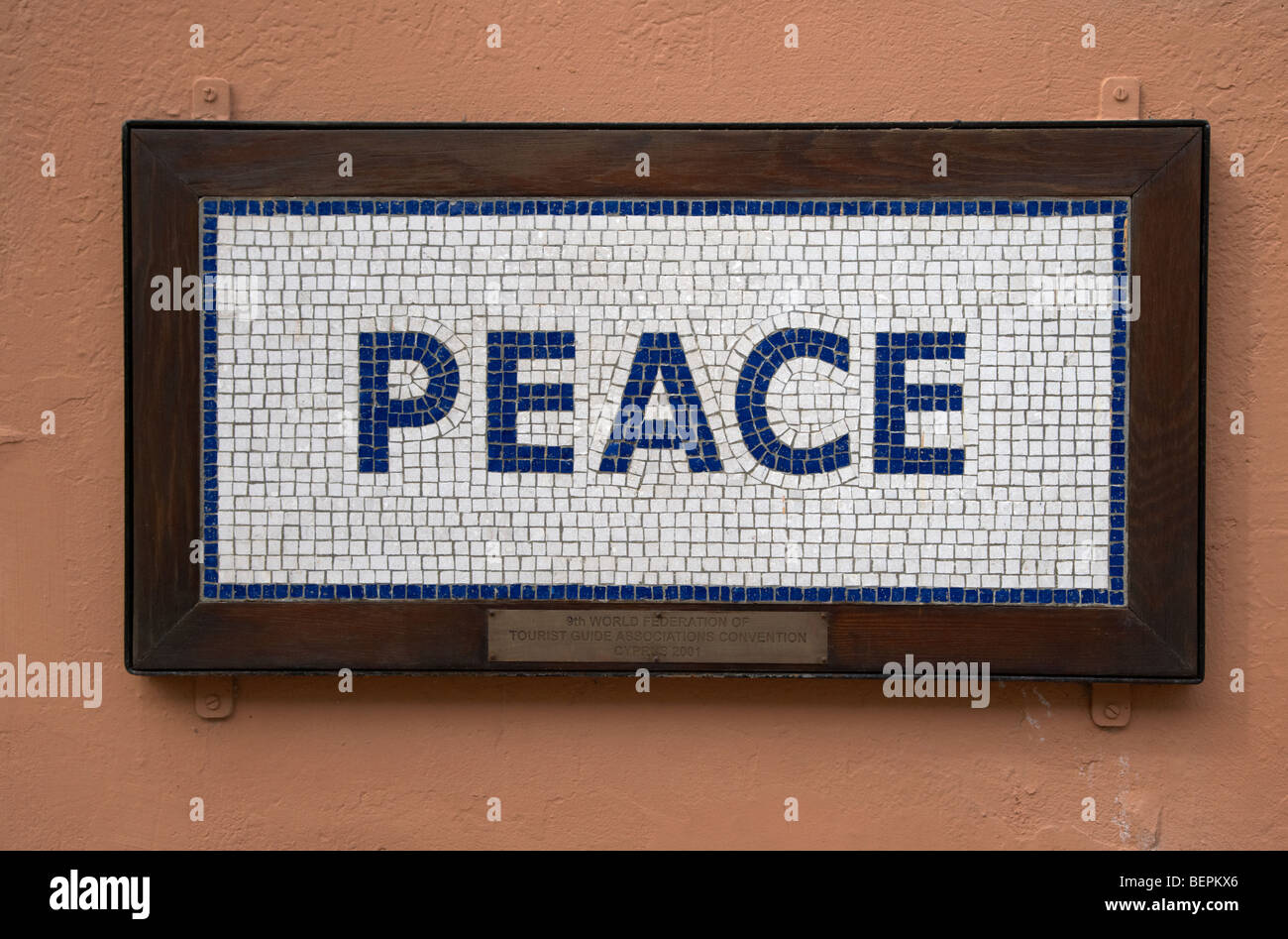 peace sign and tourist attractions next to the crossing point on ledra ...