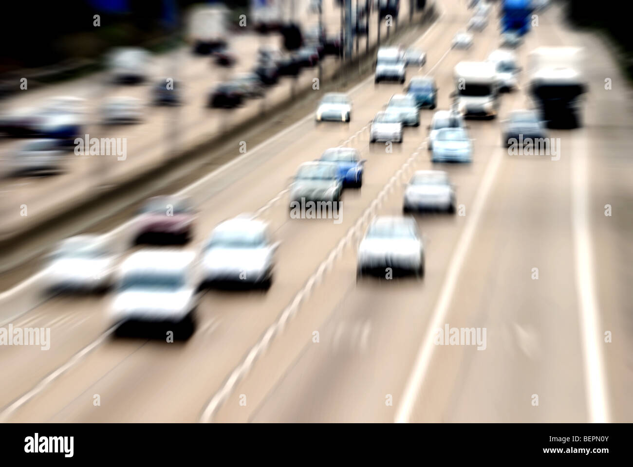 Fast moving traffic on motorway Stock Photo - Alamy