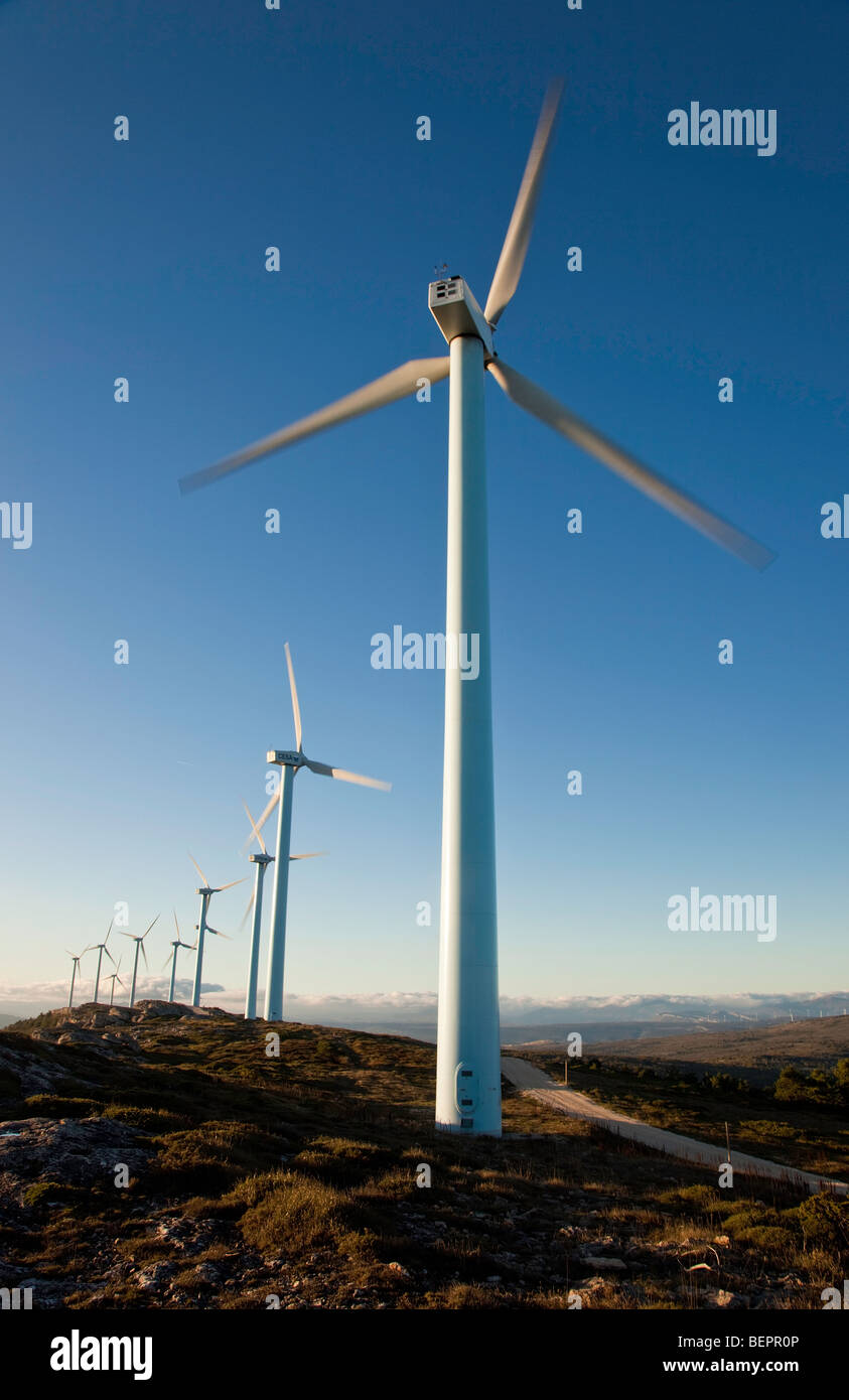 Windmills Burgos Spain Stock Photo - Alamy