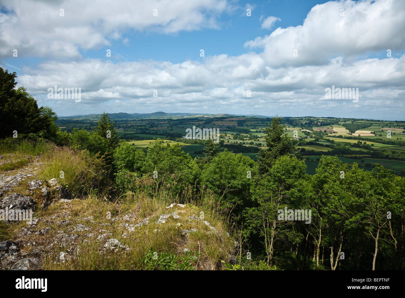 Major's Leap and view across Apedale, Wenlock Edge, Shropshire Stock ...
