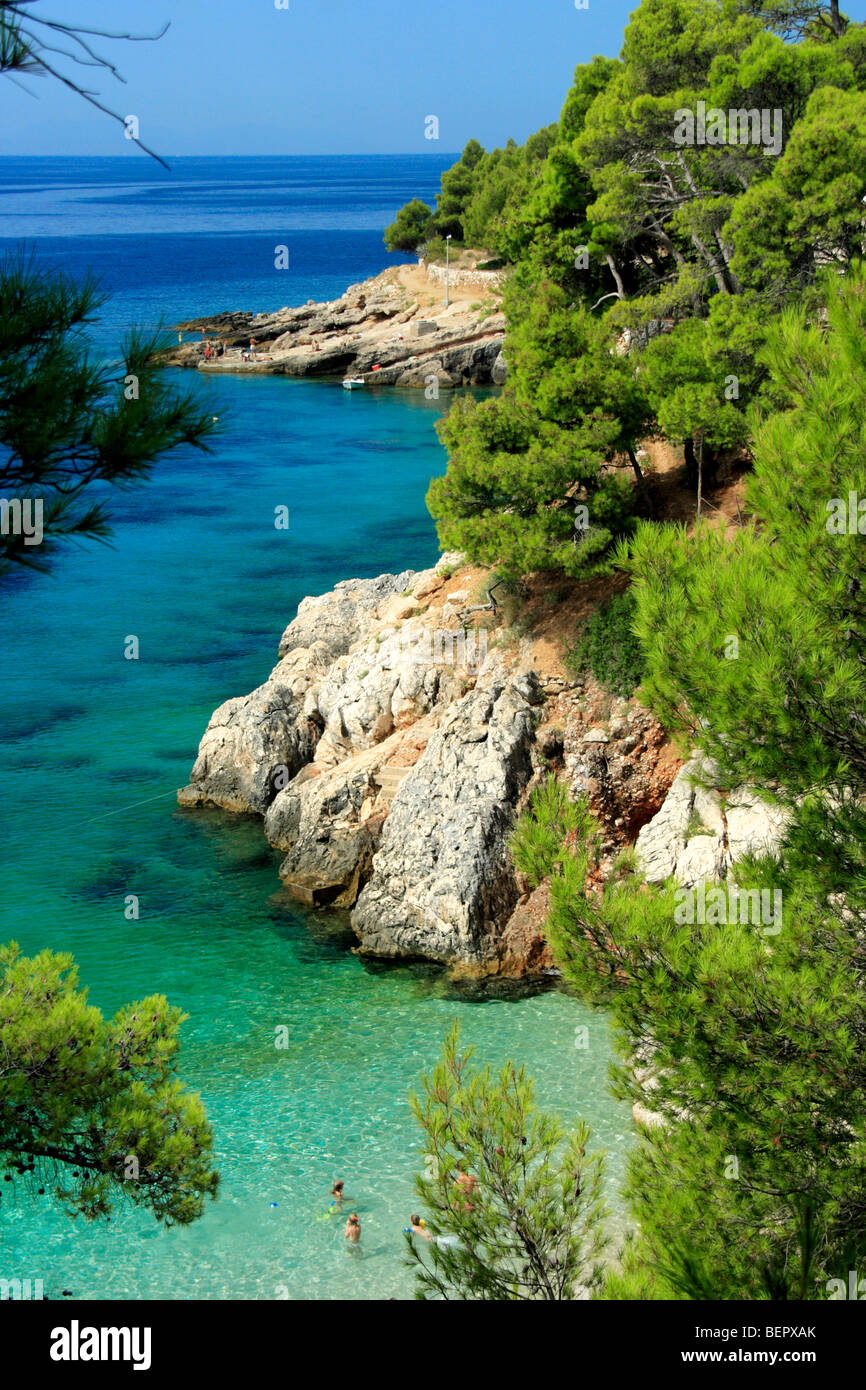 Beach in Jagodna village on Hvar Island, Croatia Stock Photo - Alamy