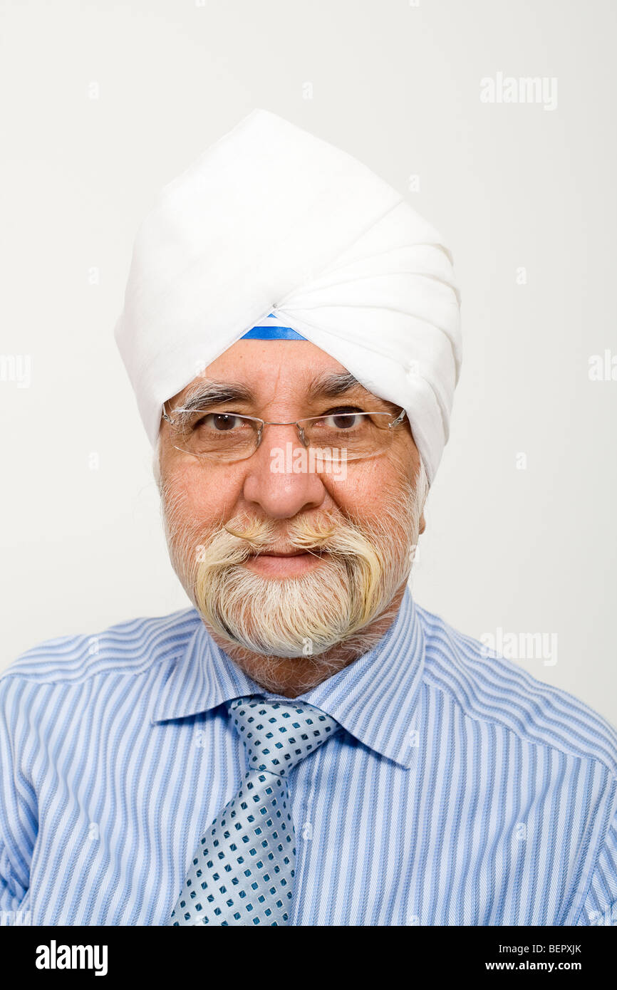 Portrait of Sikh Businessman Lord Ranbir Singh Suri Wearing Turban ...