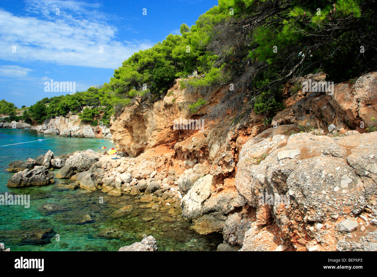 People on a beach in Jagodna village on Hvar Island, Croatia Stock ...