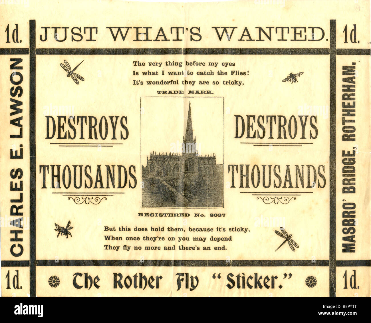 Victorian fly paper circa 1885 Stock Photo - Alamy