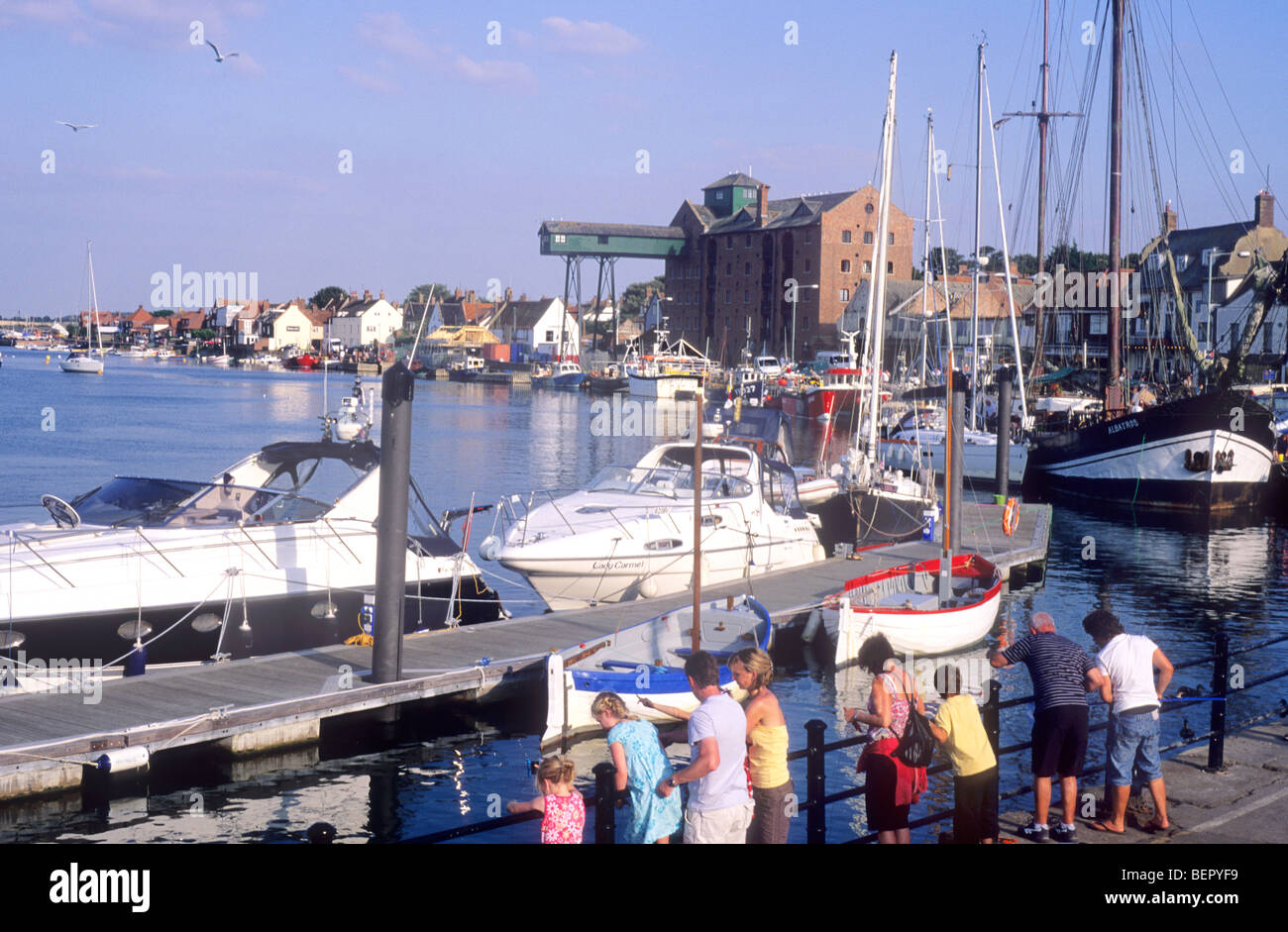 Wells next the Sea harbour, Norfolk coast coastal town seaside resort ...