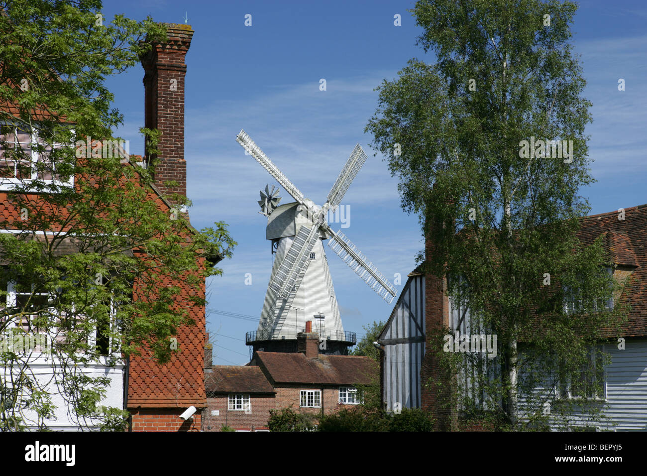 Union Windmill, Cranbrook, 1814: England's largest smock mill Stock ...