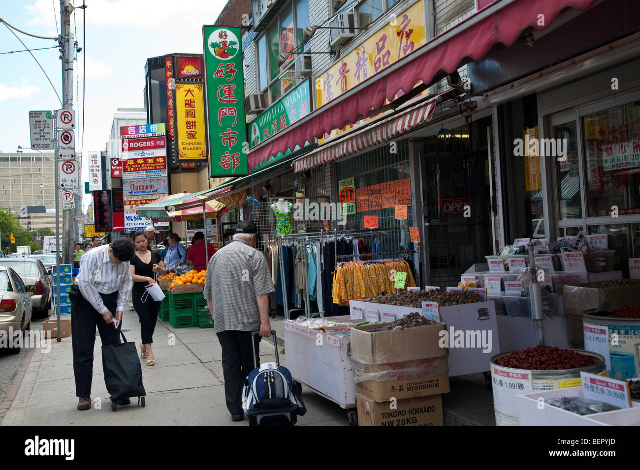 Canada,Chinatown in Toronto,Ontario. Colorful Market outdoors of ...