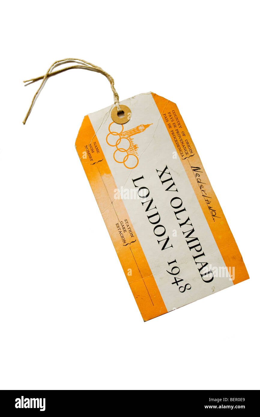Name tag for Olympic Games in London 1948 Stock Photo - Alamy
