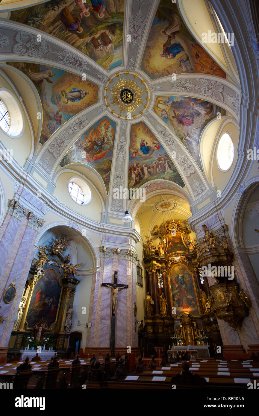 Baroque interior of The Carmelite church - ( Győr ) Gyor Hungary Stock ...