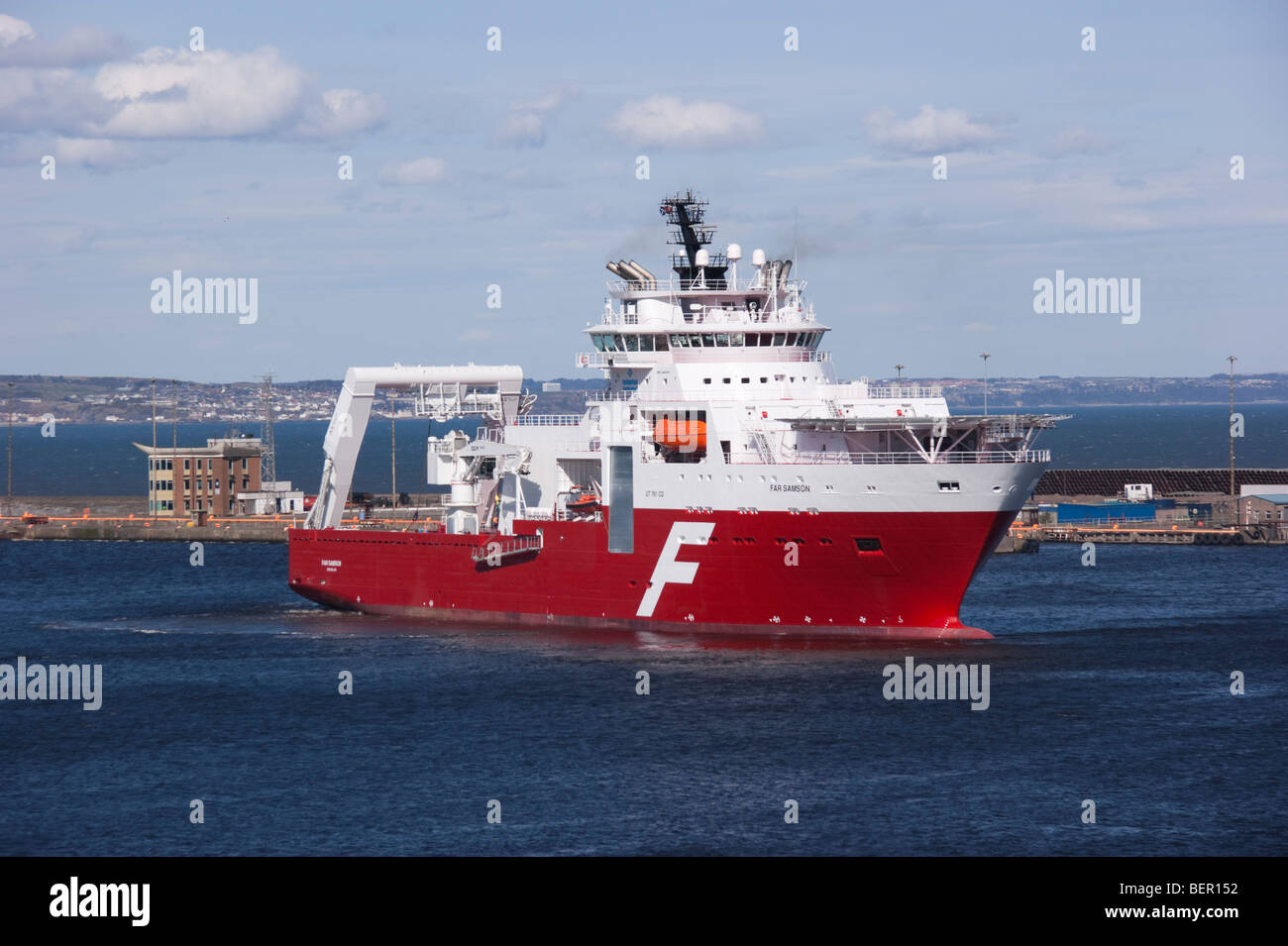 Ocean Terminal harbour Leith Edinburgh Scotland oil rig support vessel ...