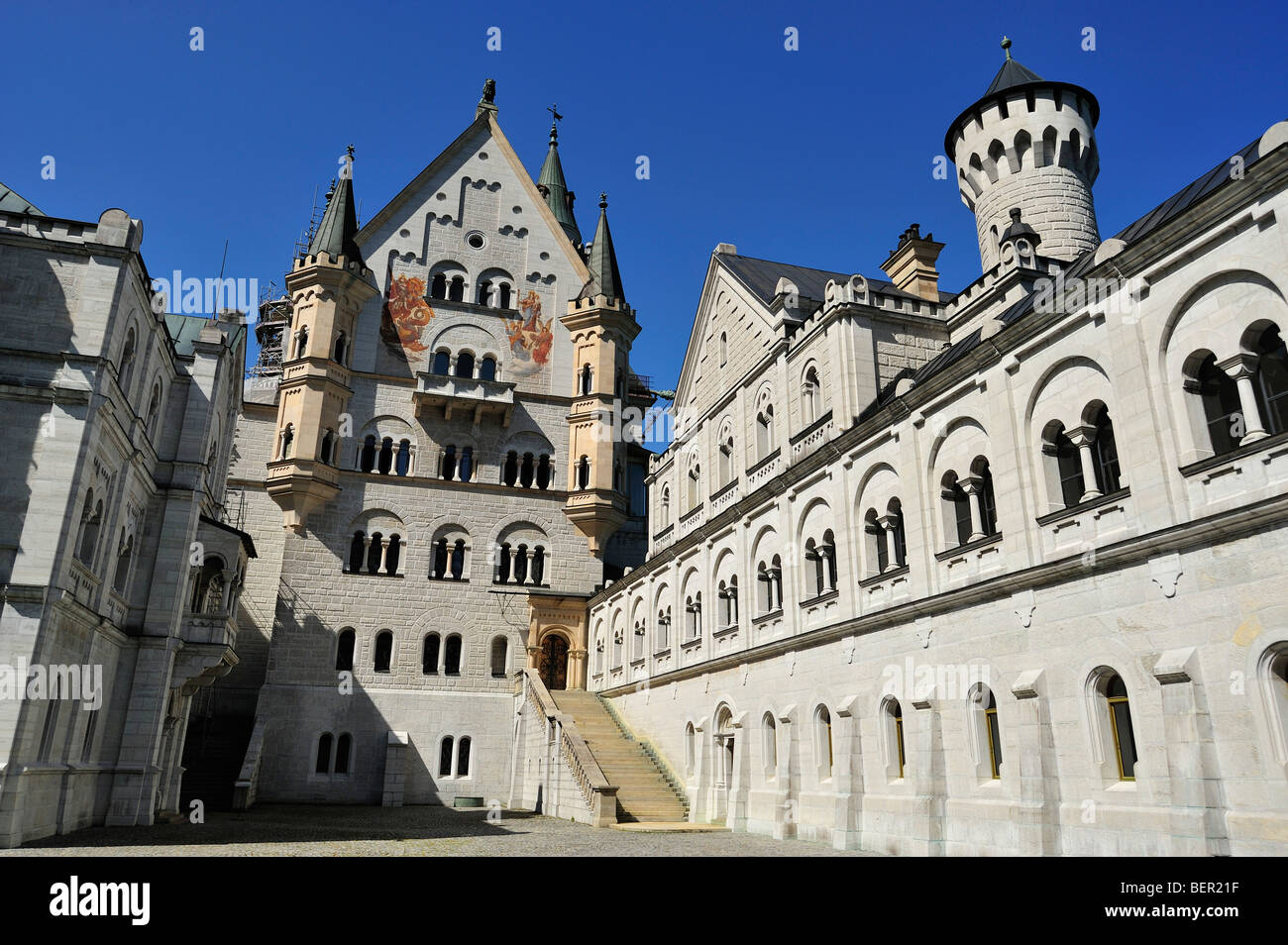 Neuschwanstein Castle, District of Ostallgäu, Bavaria, Germany Stock ...