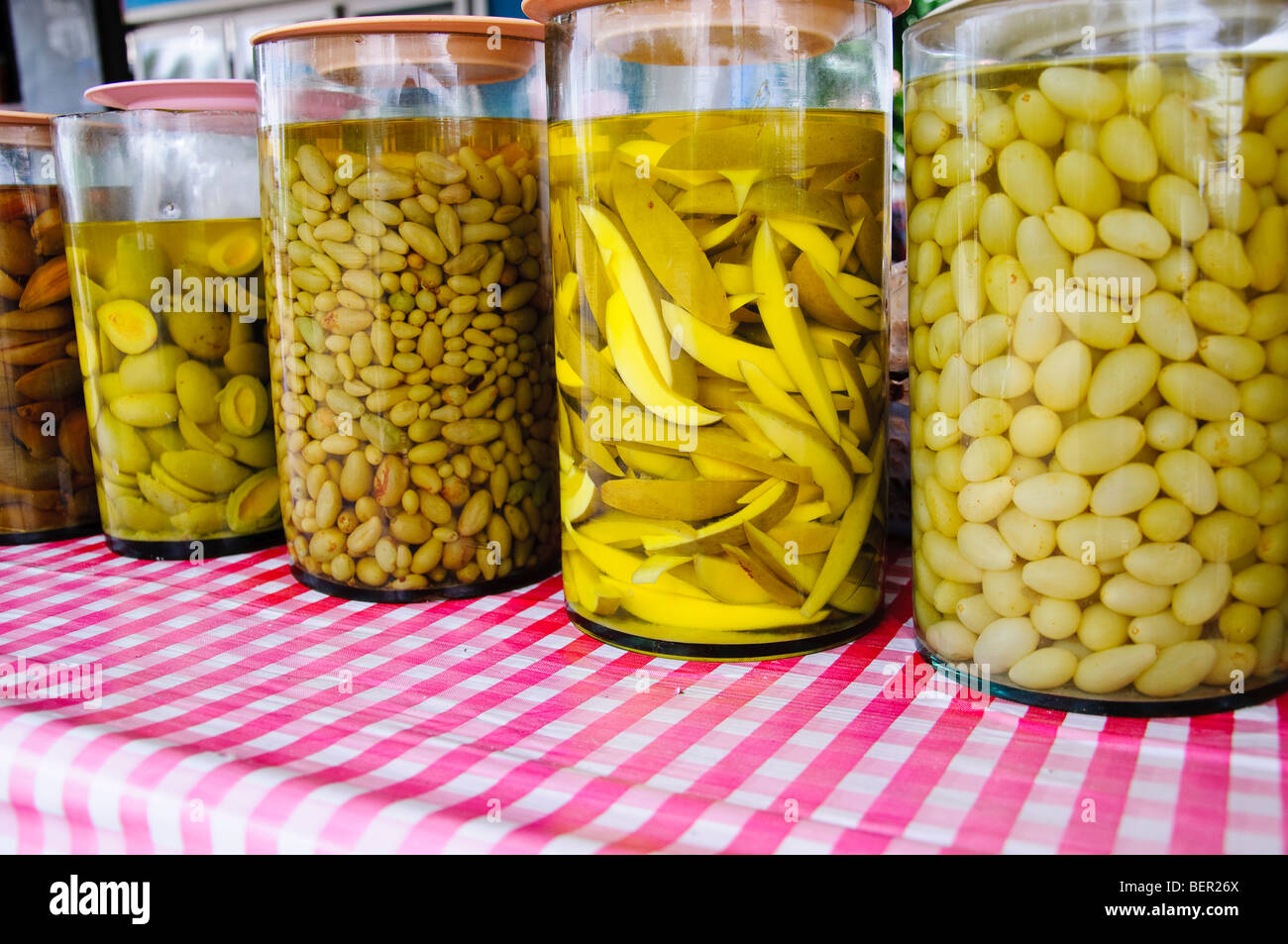 Thai food pickled fruits and veggies Stock Photo - Alamy
