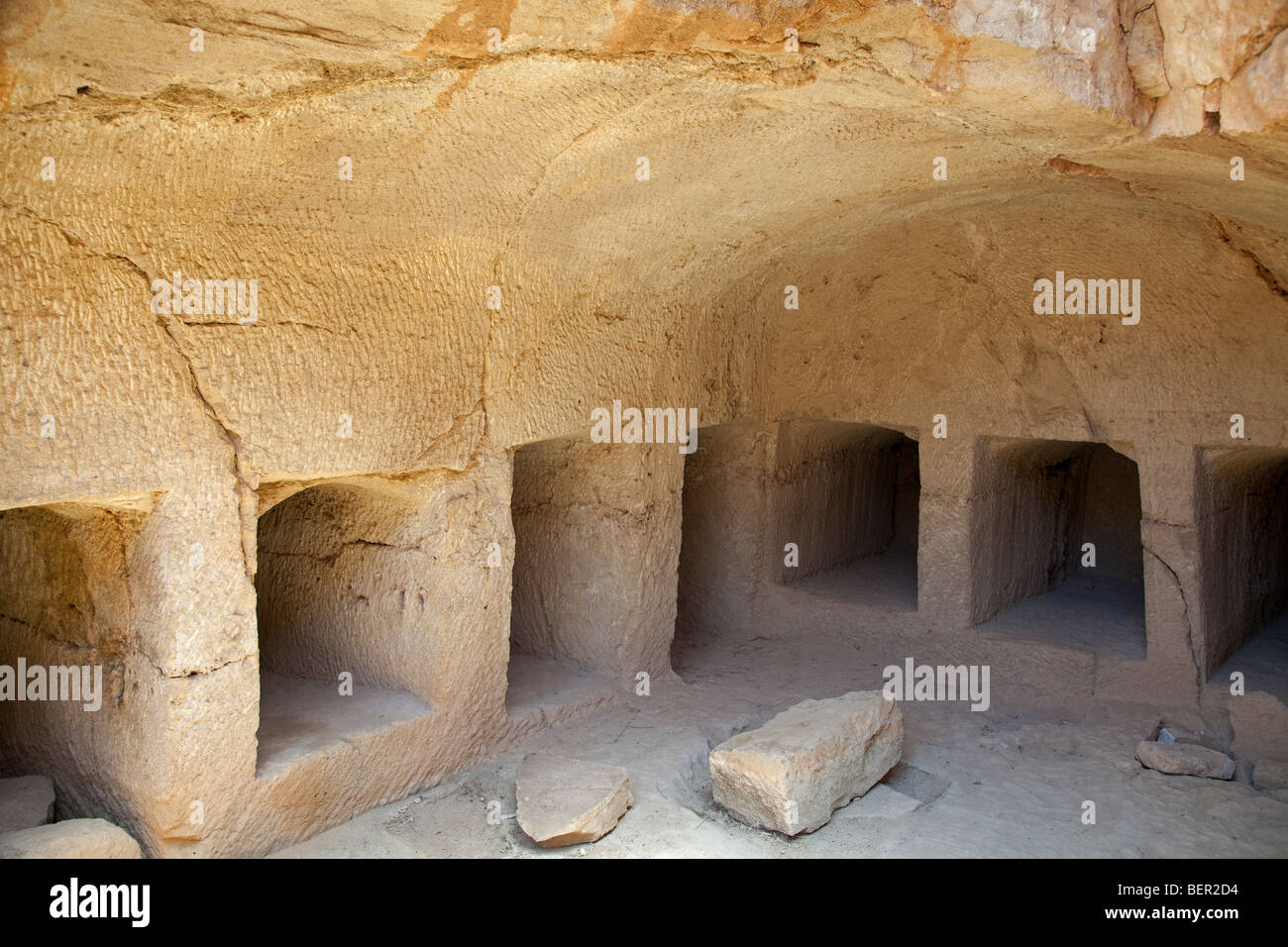 Burial chamber at the Tombs of the Kings complex at Pafos Stock Photo ...