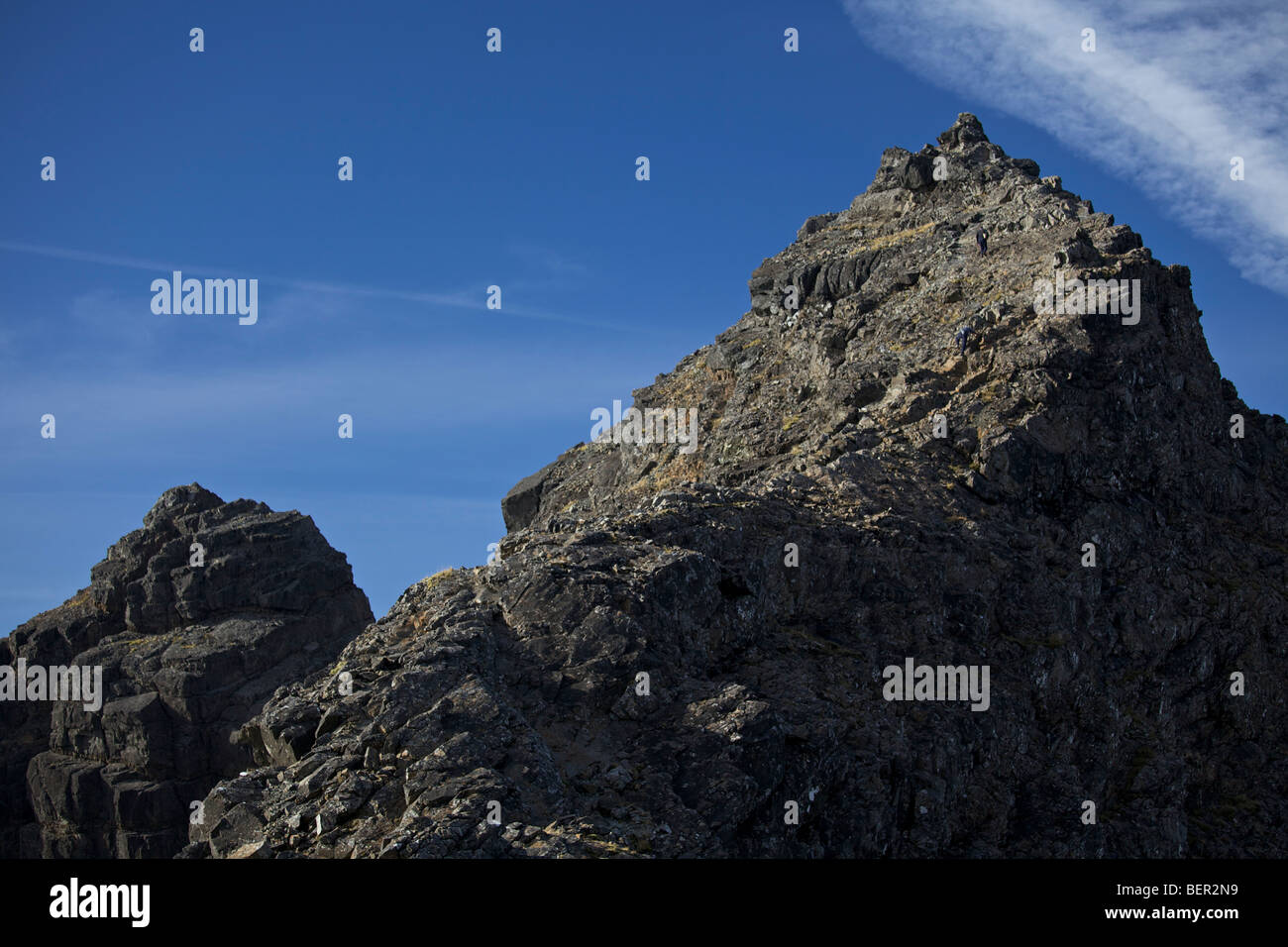The summit of Am Basteir, Cuillin Mountains, Isle of Skye, Scotland ...
