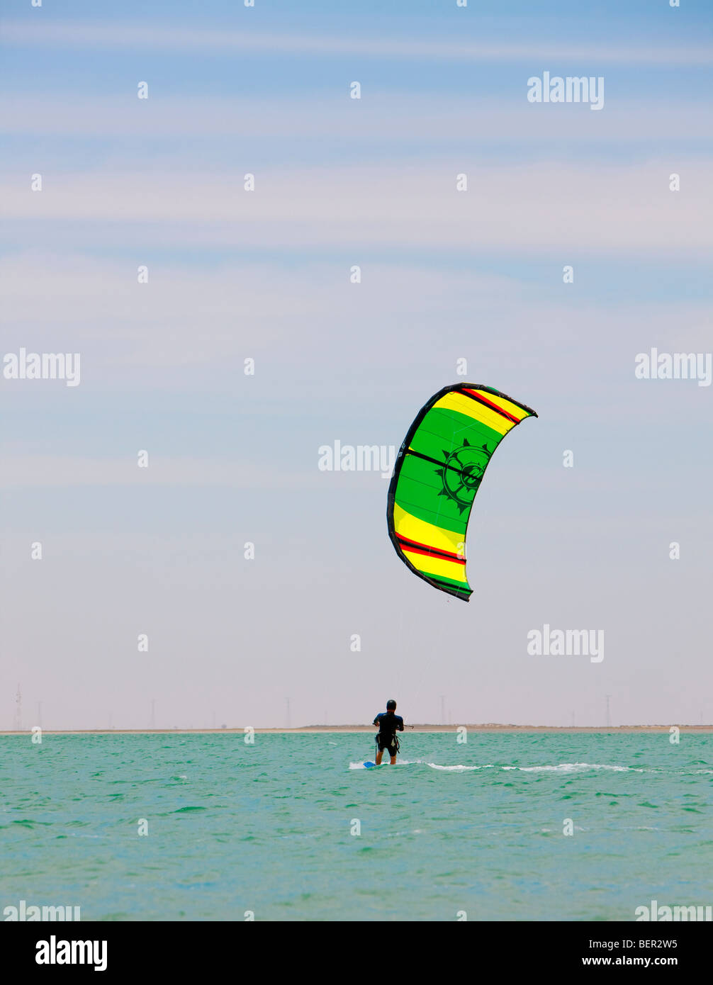 Kiteboarding on the ocean Stock Photo - Alamy