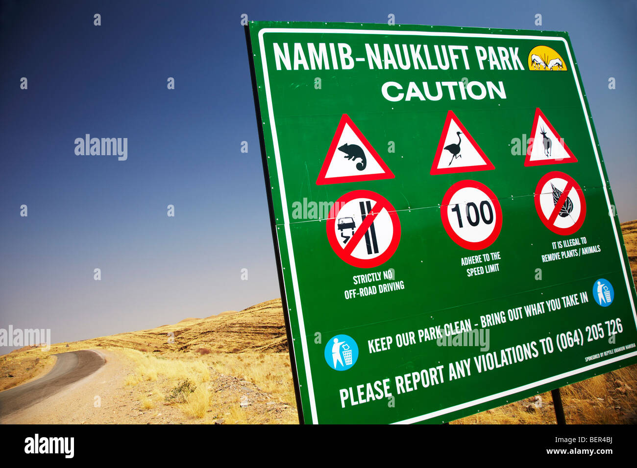 Namib national park road sign hi-res stock photography and images - Alamy