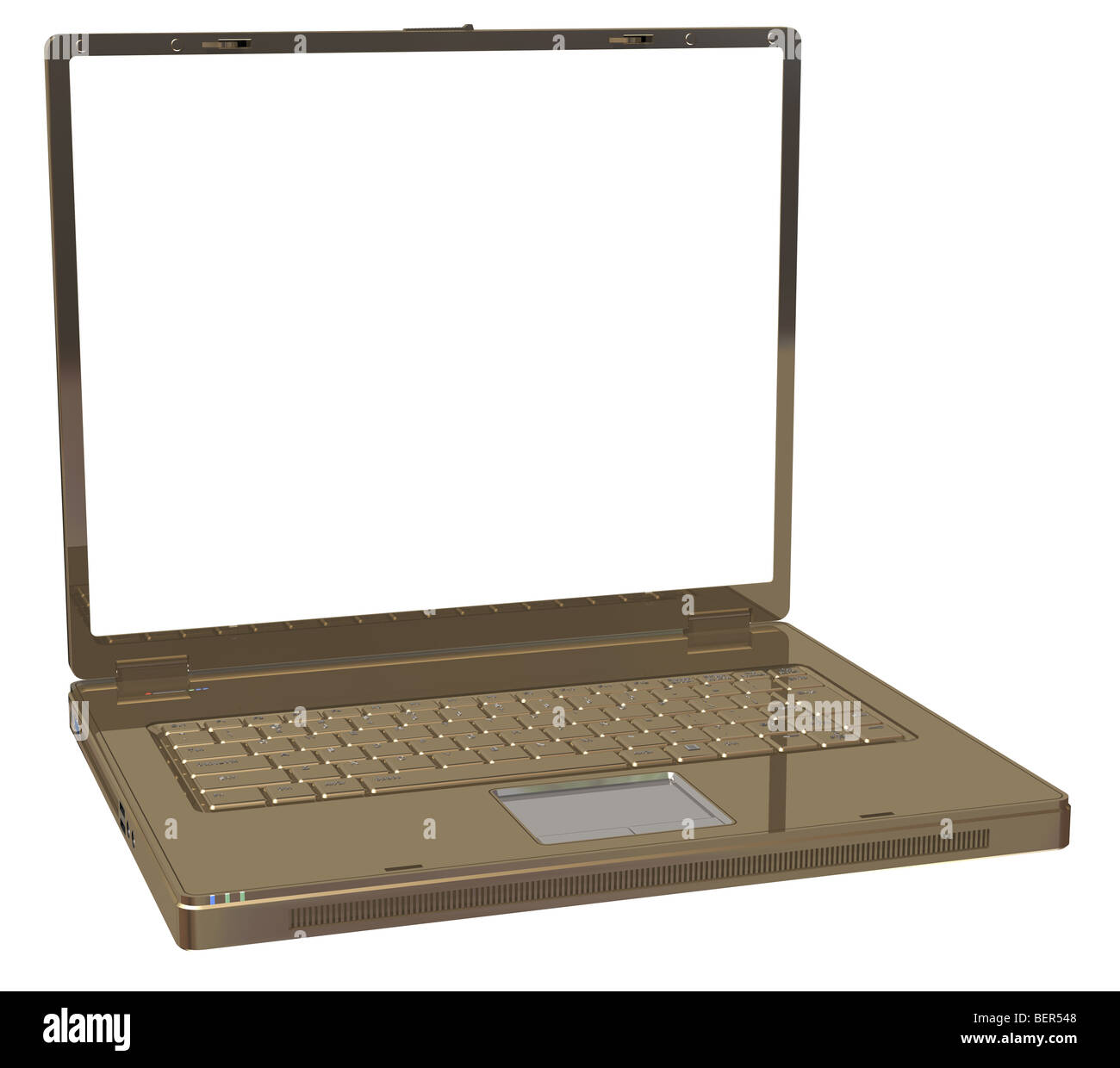 Isolated gold laptop on a white background Stock Photo - Alamy