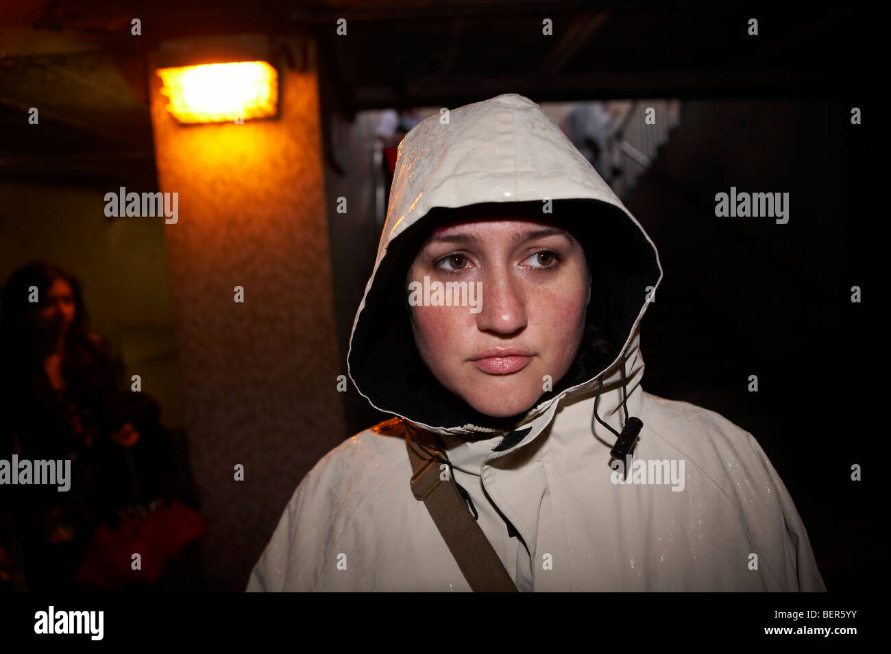 People dressed as Zombies talk along Oxford street London. Part of ...