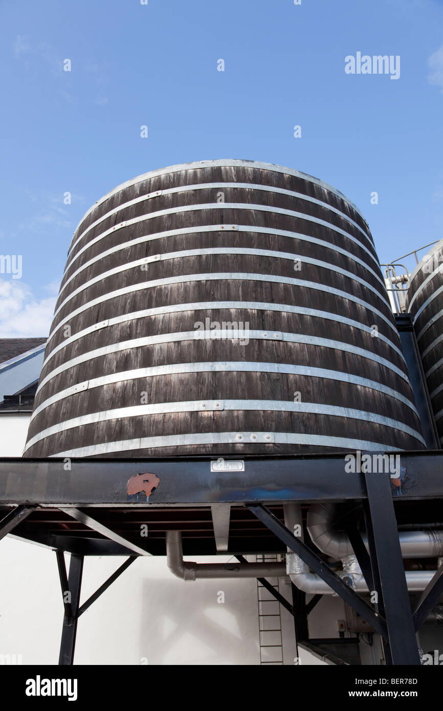 Dalwhinnie Distillery spirit still worm tub, wide angle Stock Photo - Alamy