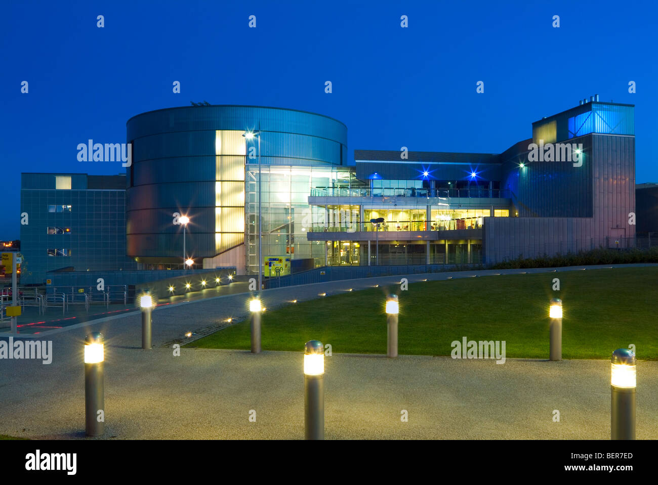 Exterior night shot of Millennium Point science museum & education ...