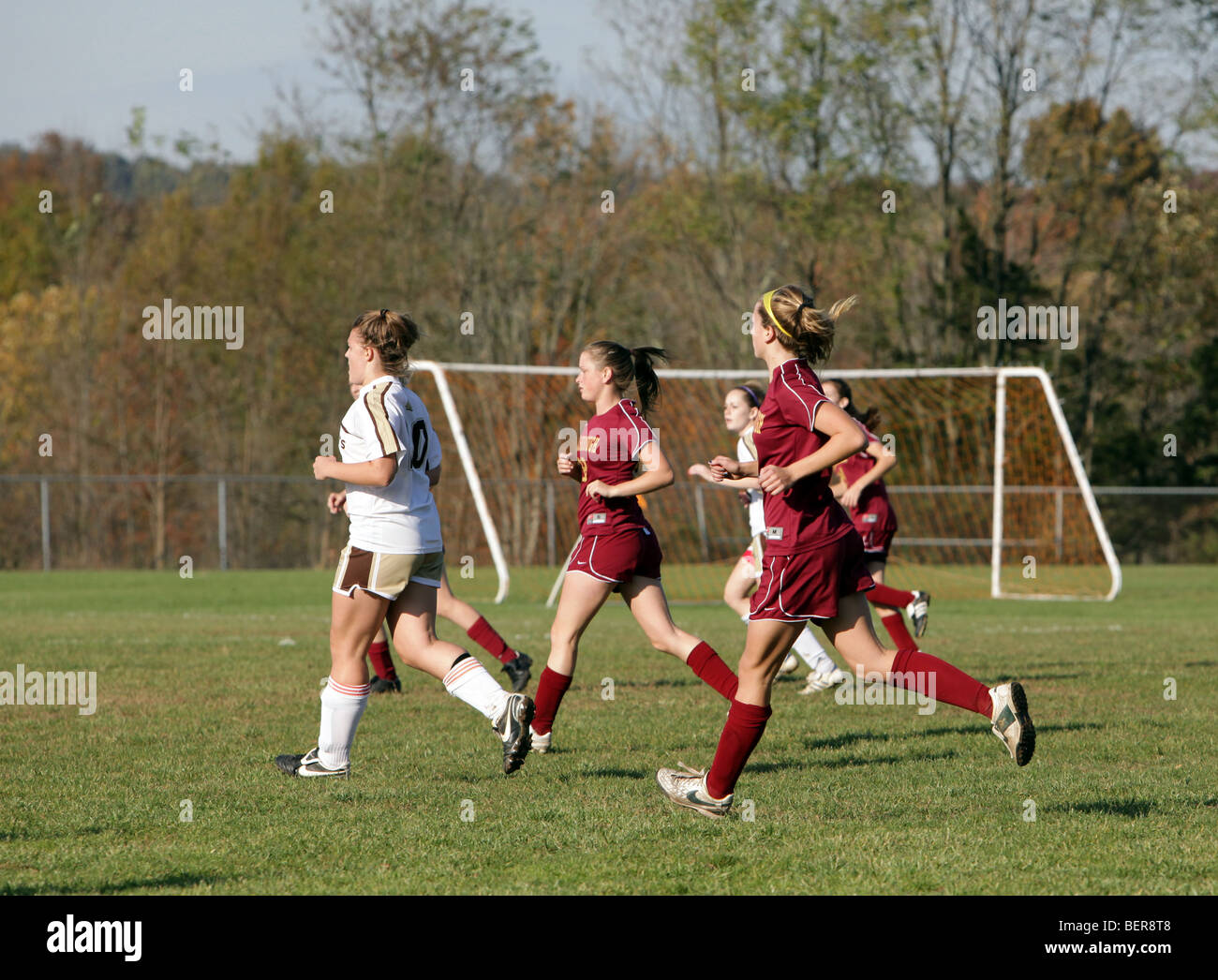Teen girls playing soccer hi-res stock photography and images - Alamy