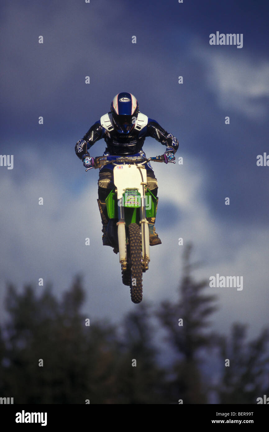 Motocross rider jump Stock Photo - Alamy