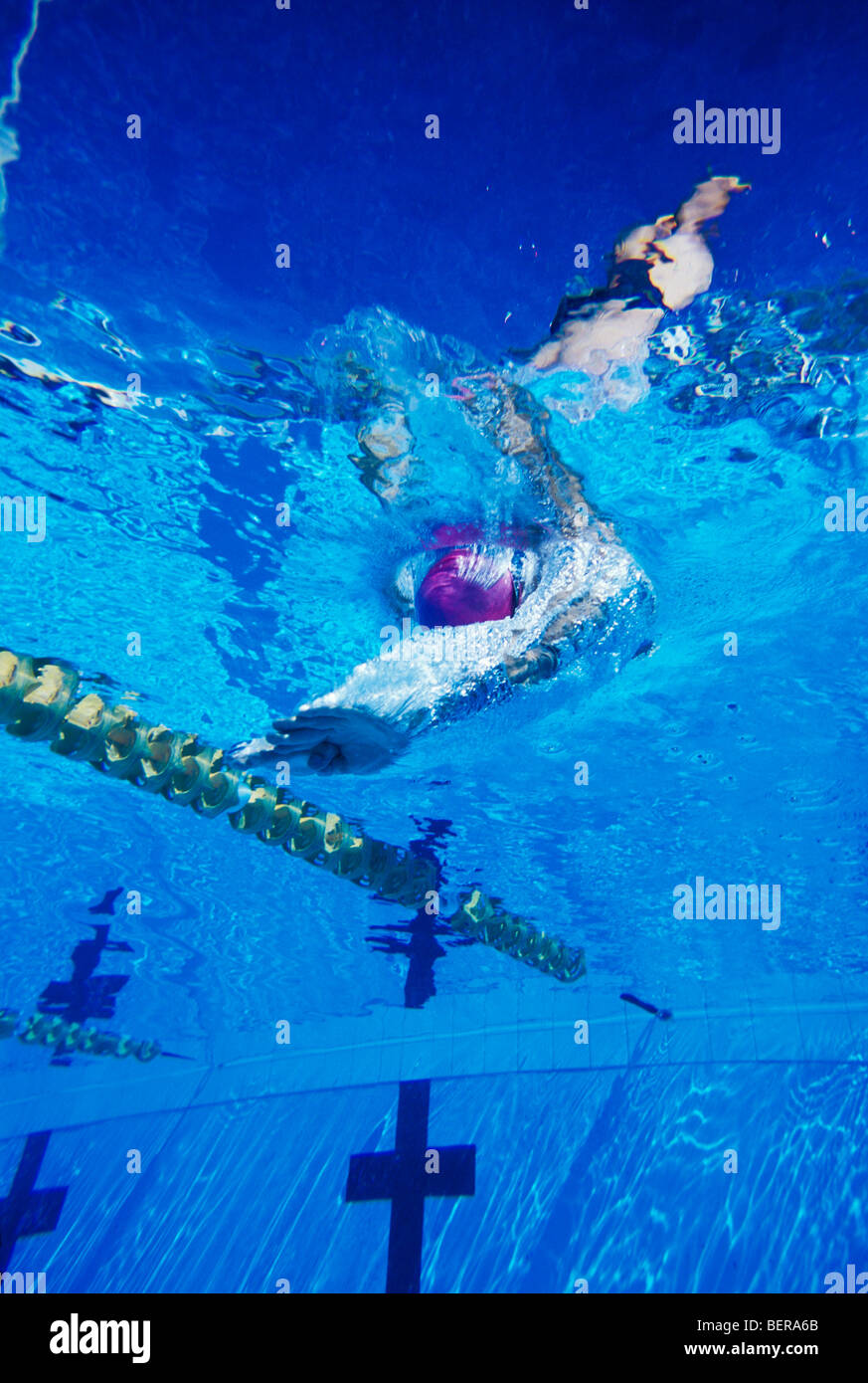 Man diving into swimming pool Stock Photo - Alamy