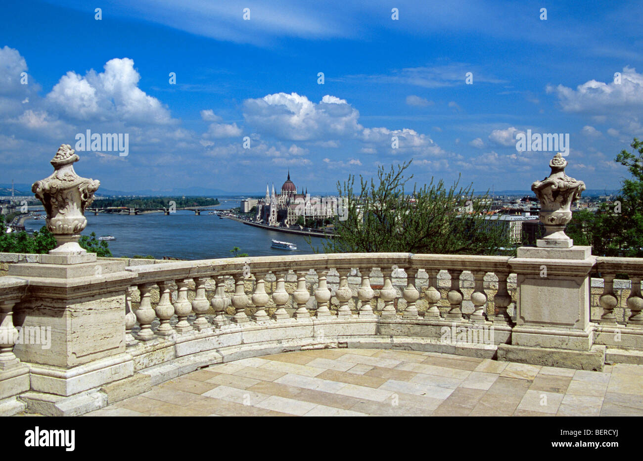 Terrace with view of the Danube at The Royal Palace on Castle Hill n ...