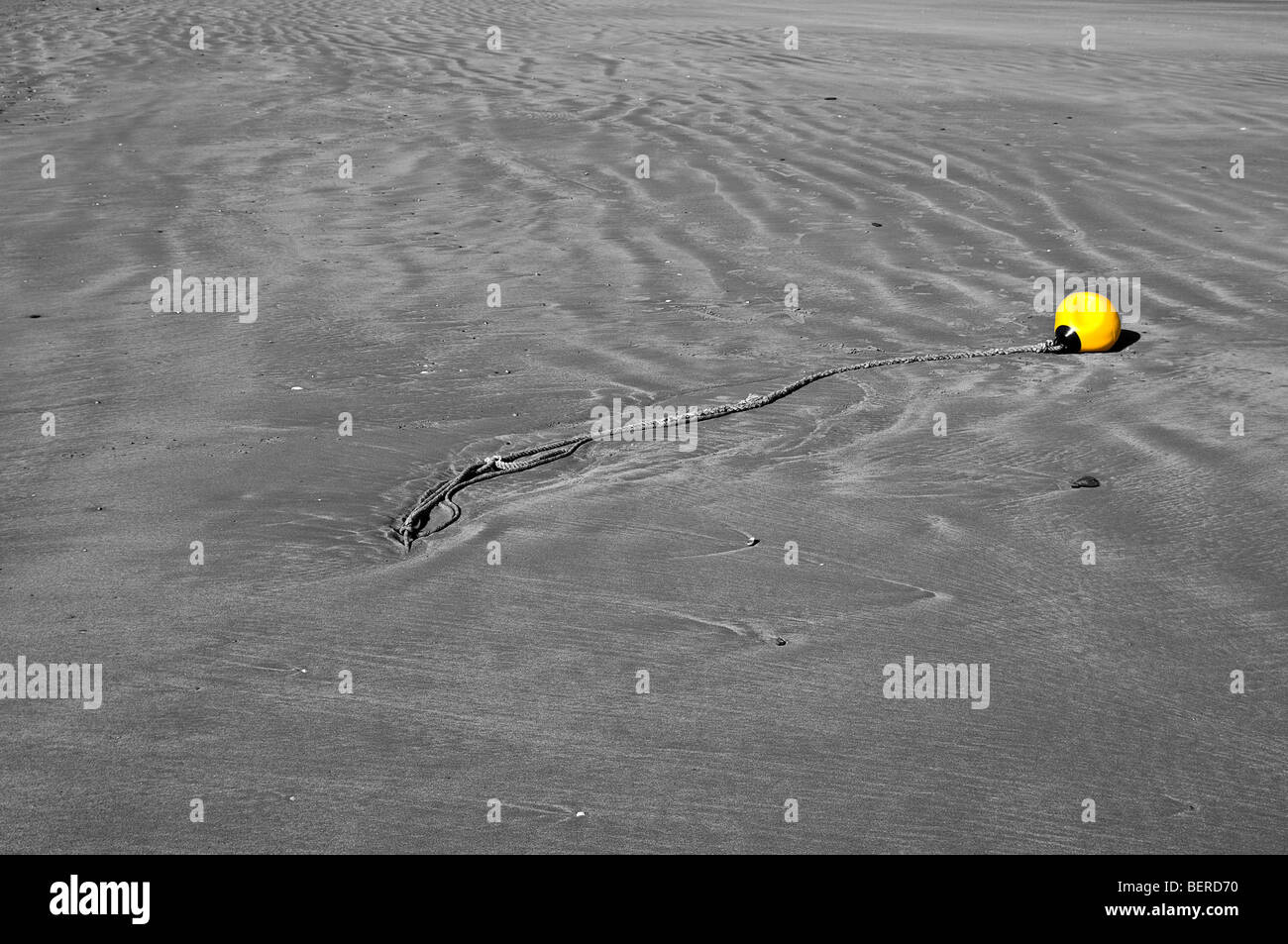 Sandy beach buoy and rope hi-res stock photography and images - Alamy