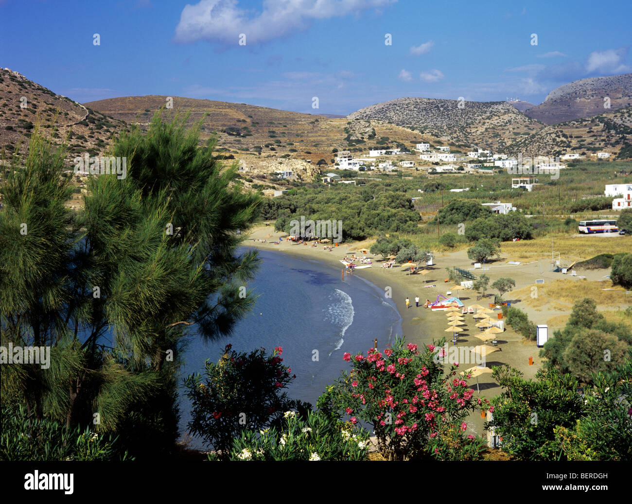 View of the beach at Galissas, one of the largest villages on the ...