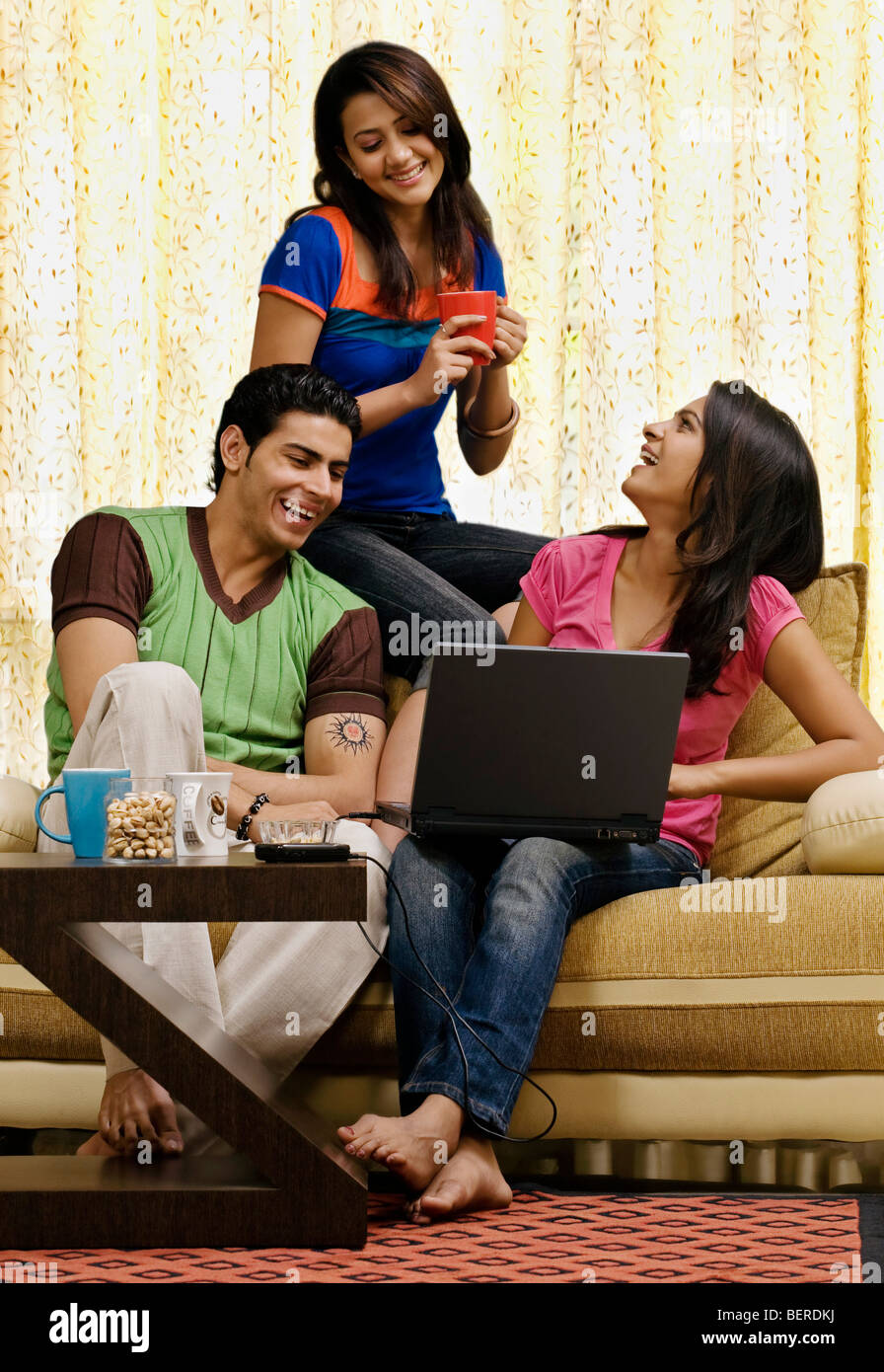Friends having a great time Stock Photo - Alamy
