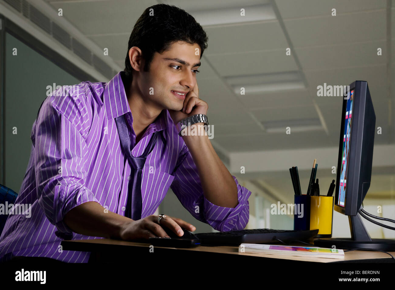 Executive working at his desk Stock Photo - Alamy
