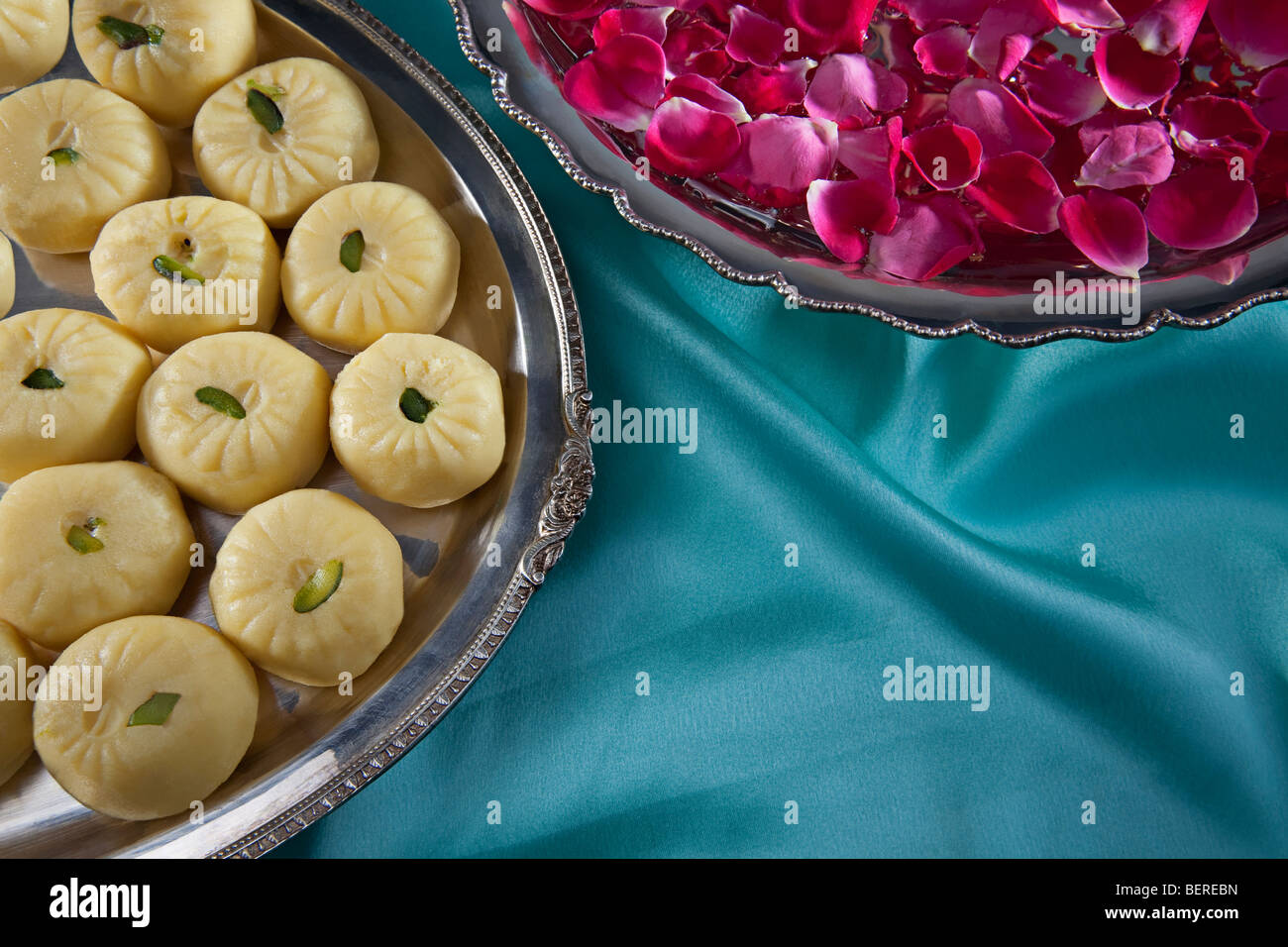 Sweets and flower petals Stock Photo - Alamy