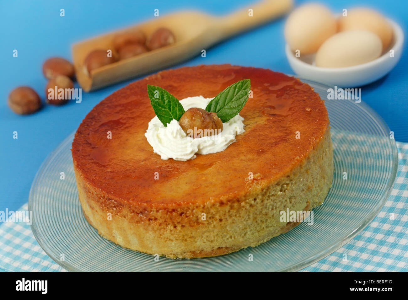 Chestnut pudding. Recipe available Stock Photo - Alamy