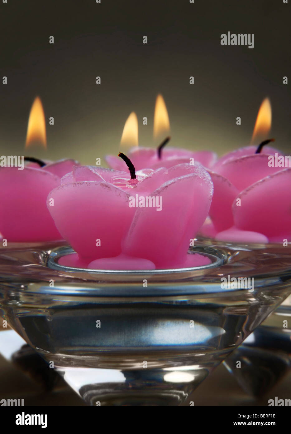 Decorative pink candles Stock Photo - Alamy
