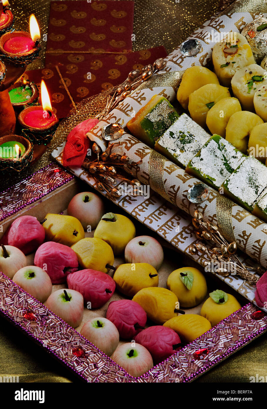 Indian sweets traditional hi-res stock photography and images - Alamy