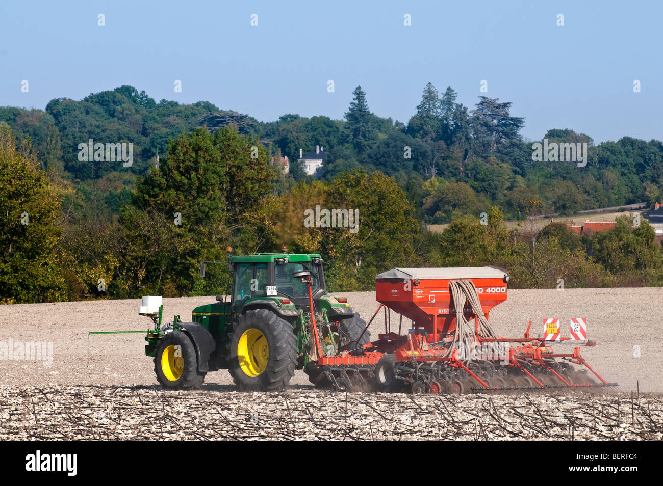 John deere tractor seed drill hi-res stock photography and images - Alamy