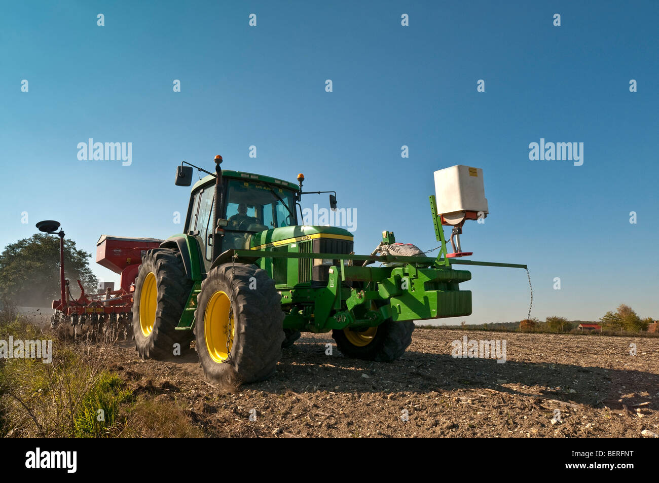 John deere tractor seed drill hi-res stock photography and images - Alamy