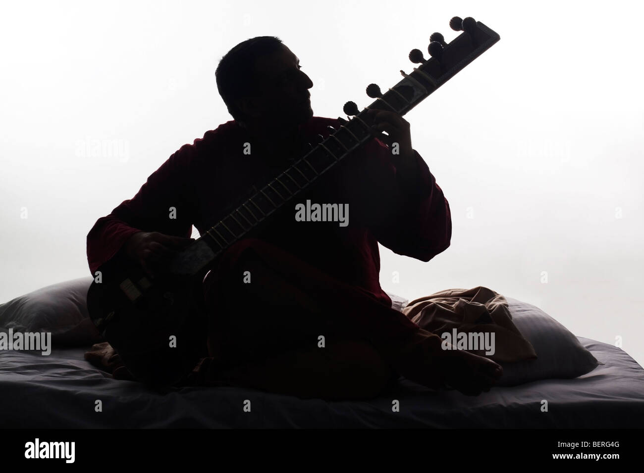 Man playing the sitar Stock Photo - Alamy