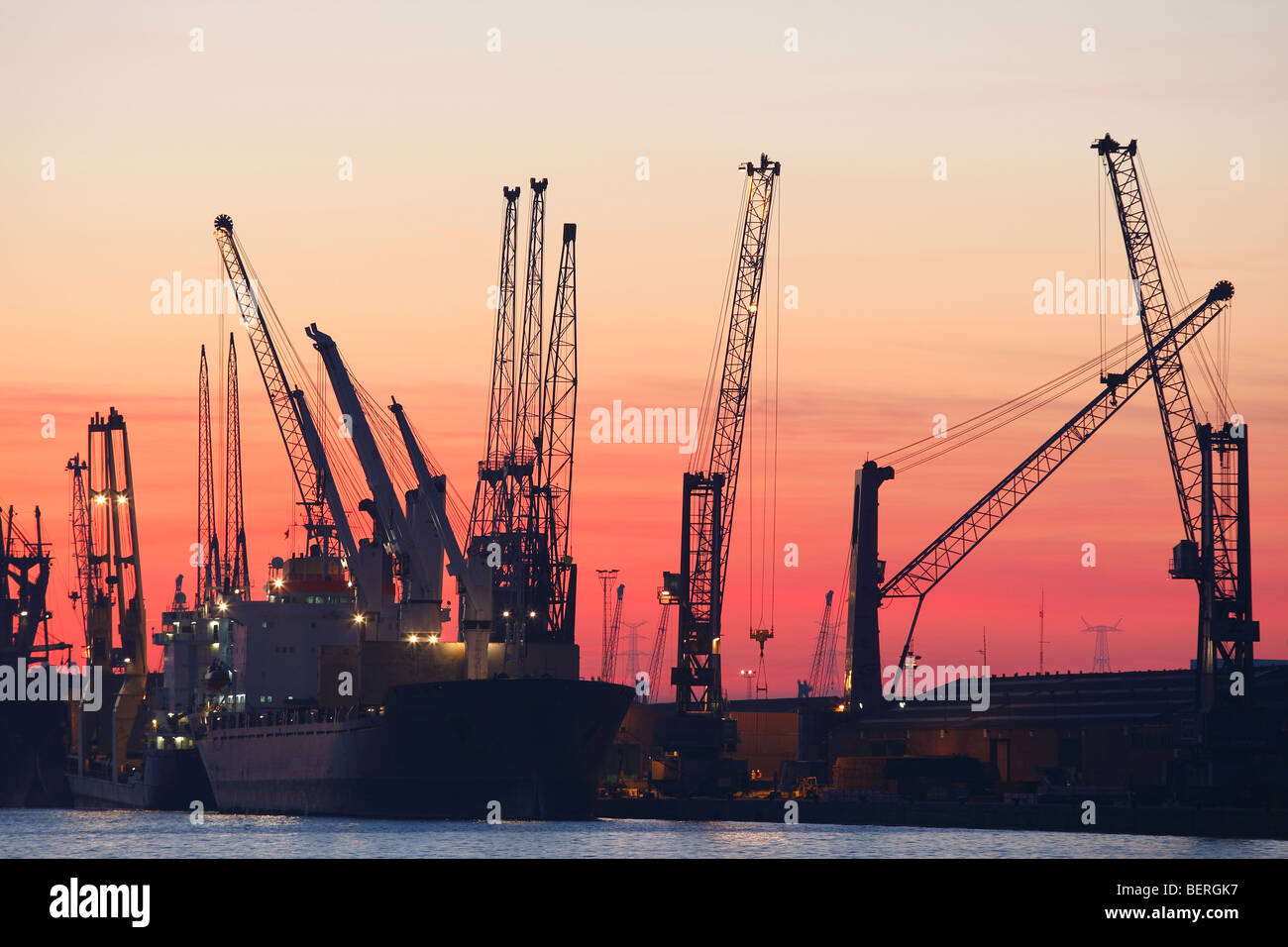Ships in dock at oil refinery from the petrochemical industry of the ...