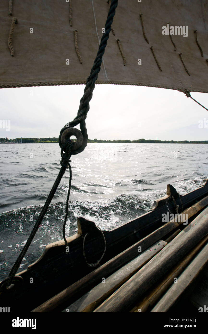 Danish replica of a vikingboat from Roskilde Stock Photo - Alamy