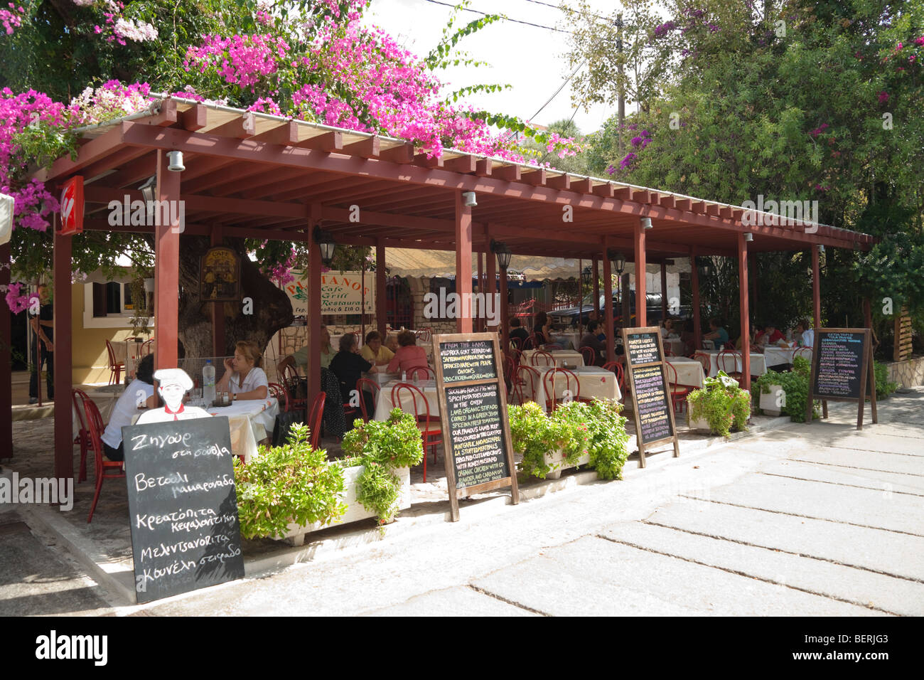 Assos village Kefalonia Platanos restaurant award winning local cuisine ...