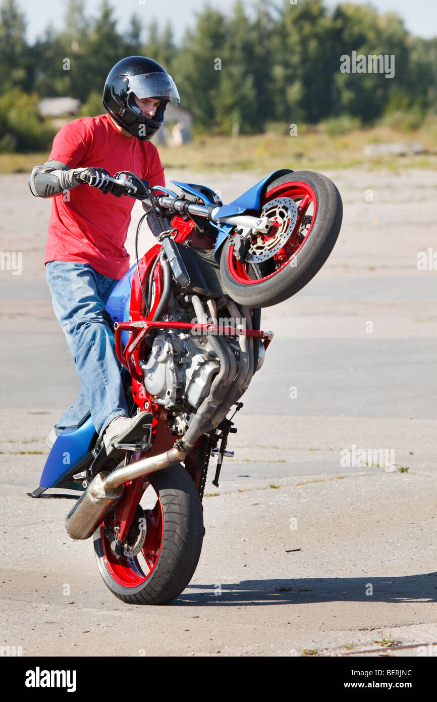 Motorbike wheelie hi-res stock photography and images - Alamy
