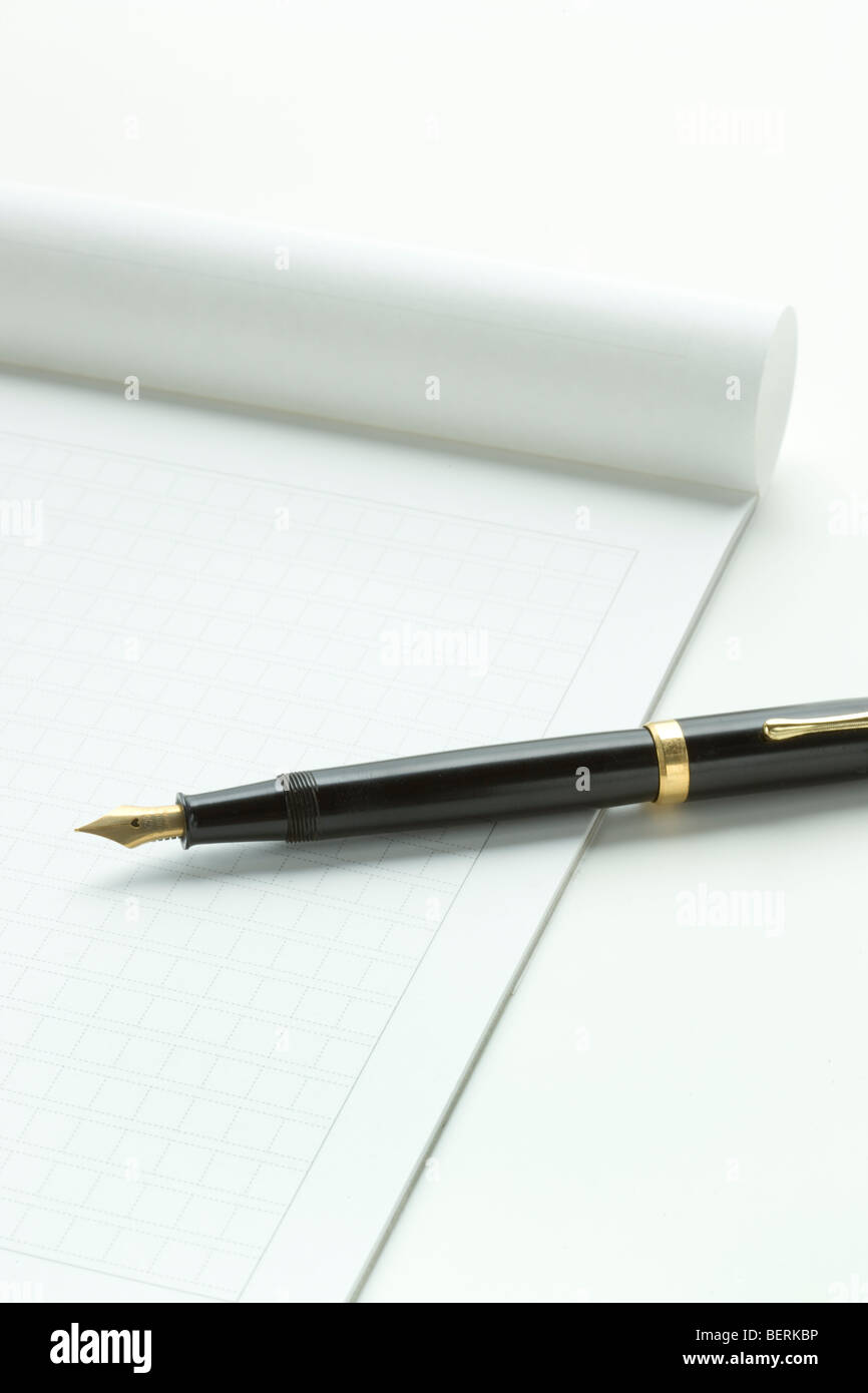 Fountain pen and paper Cut Out Stock Images & Pictures - Alamy