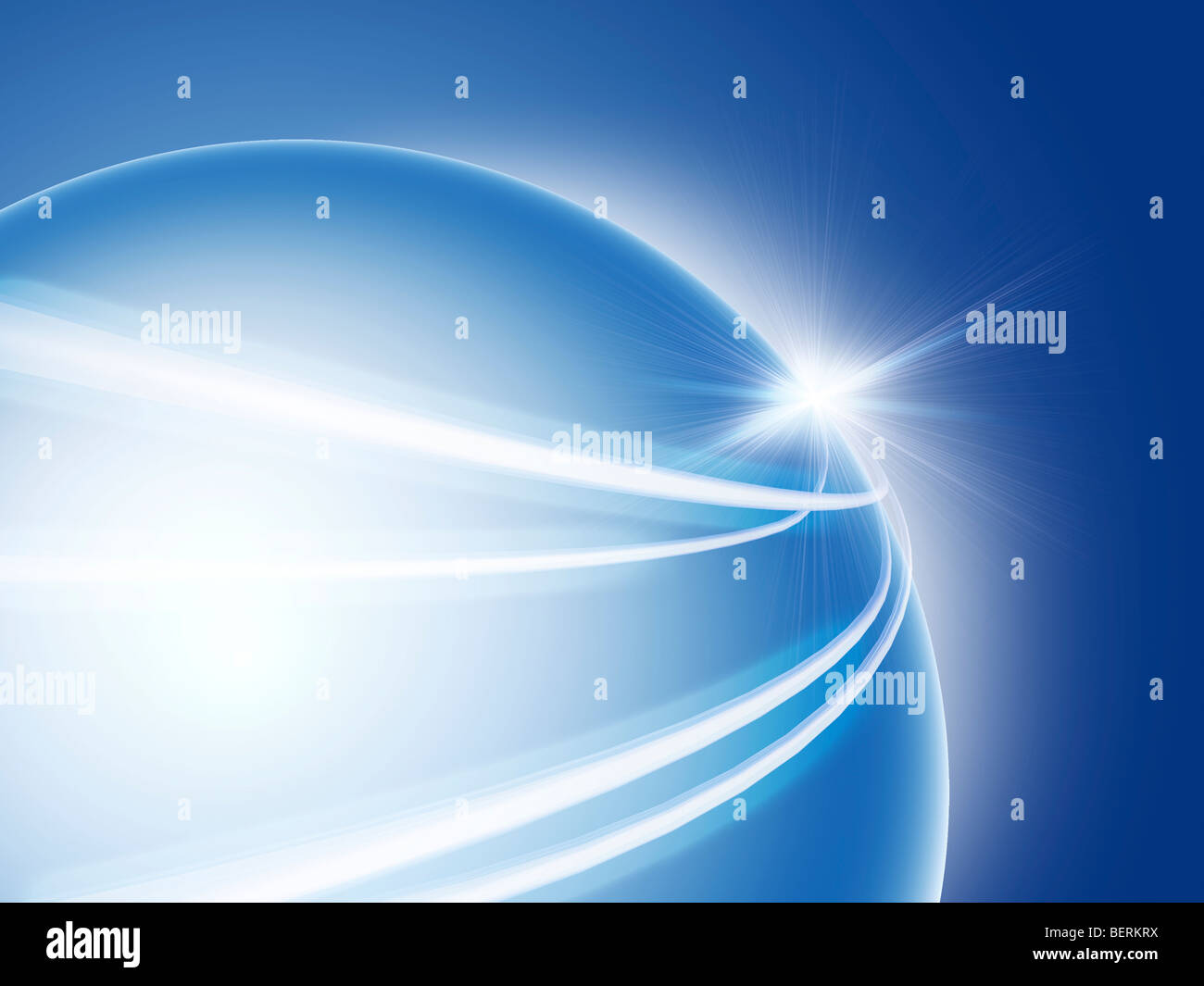 Lights around sphere Stock Photo - Alamy