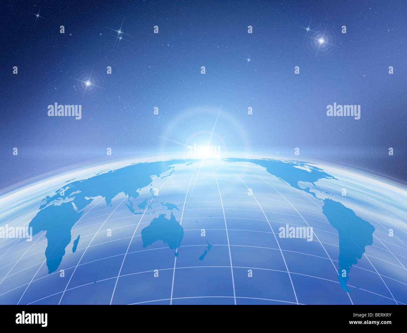 World map in space Stock Photo - Alamy