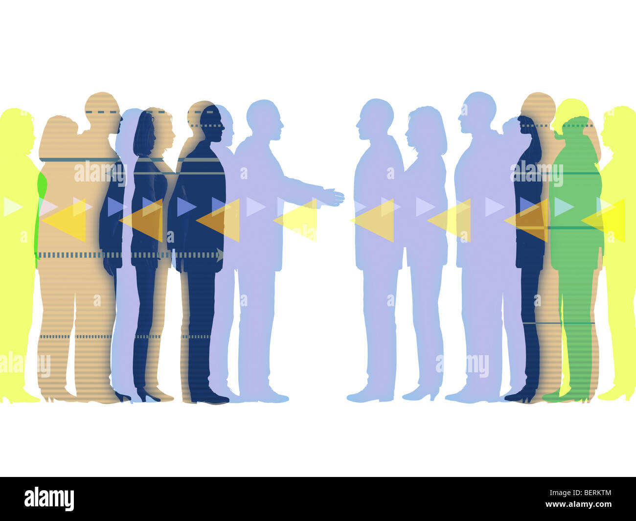 Business people and arrow signs Stock Photo - Alamy