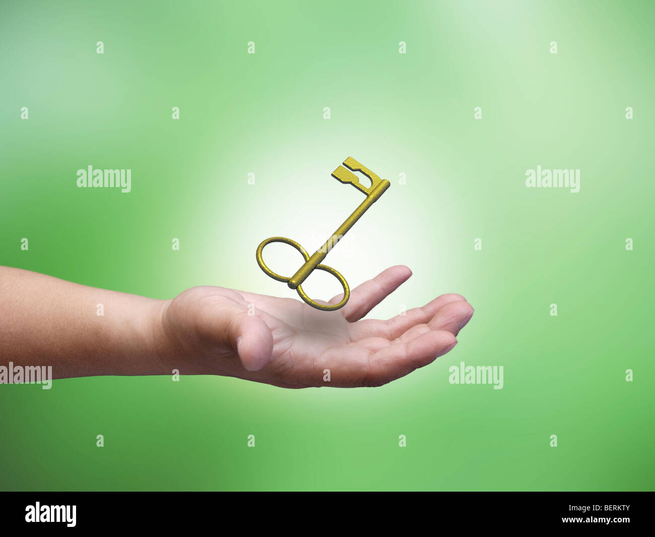 Hand catching a key Stock Photo - Alamy