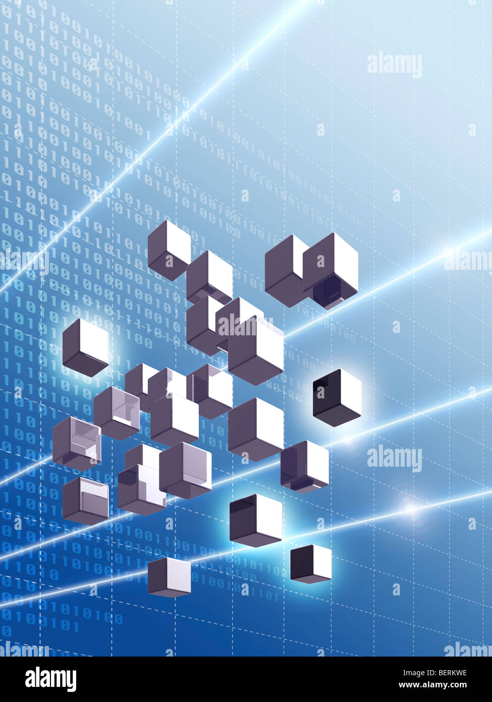 Binary codes and blocks Stock Photo - Alamy